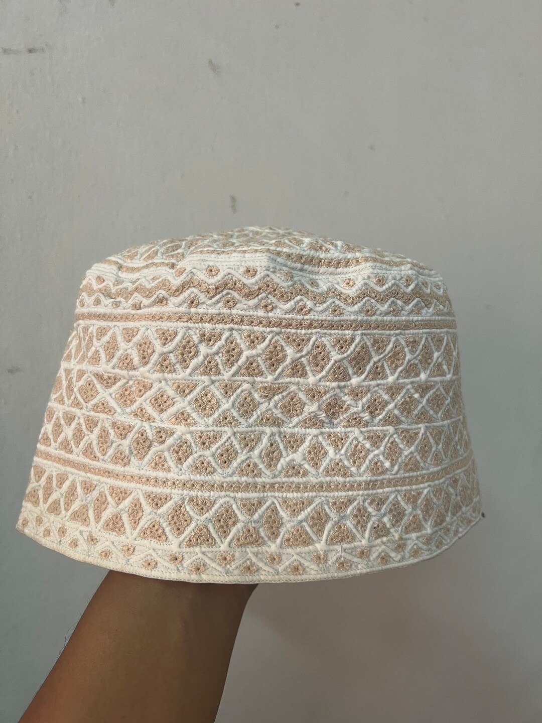 Omani Kufi Koofi Hat Topi Embroidery Handmade Cap Islamic Muslim Size ...