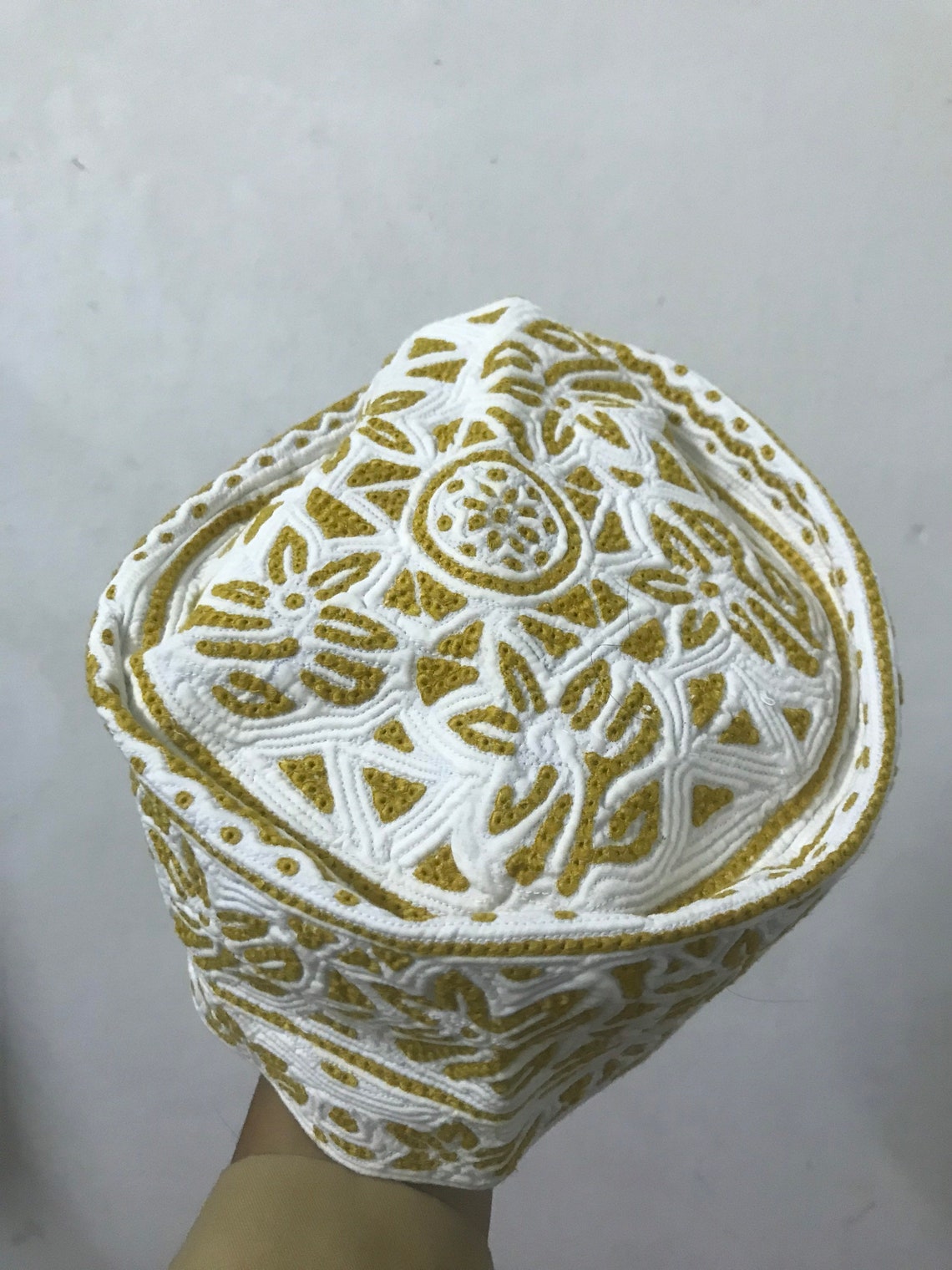 Size 23 Omani Kufi Koofi Hat Topi Embroidery Handmade Cap Islamic ...