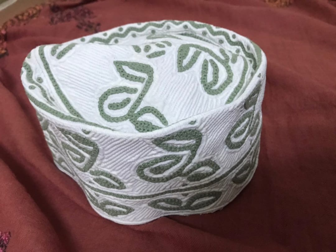 Omani Kufi Koofi Hat Topi Embroidery Handmade Cap Islamic Muslim Size ...