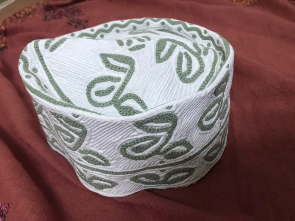 Omani Kufi Koofi Hat Topi Embroidery Handmade Cap Islamic Muslim Size ...