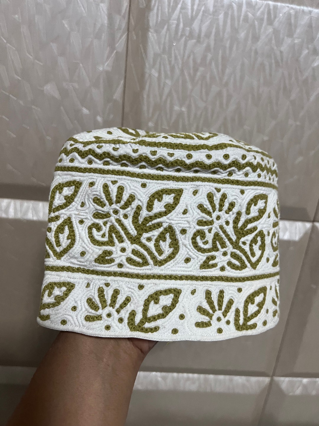 Omani Kufi Koofi Hat Topi Embroidery Handmade Cap Islamic Muslim Size ...