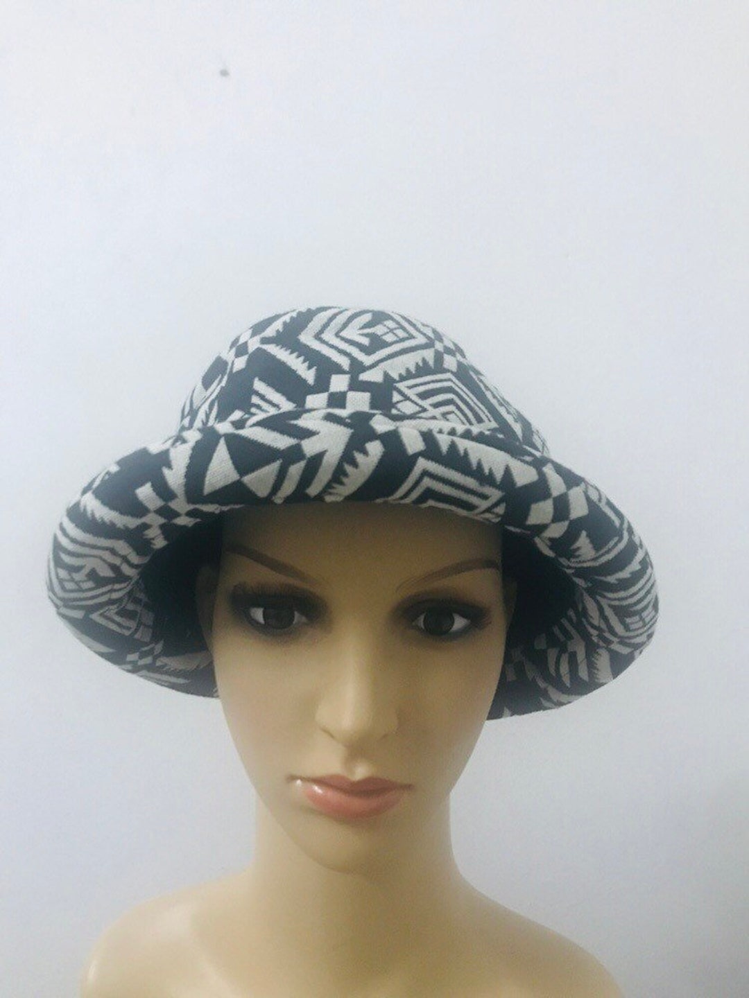 Navajo Hippie Bucket Geri Roll Hat Round Brim Boho Bohemian Tribal ...