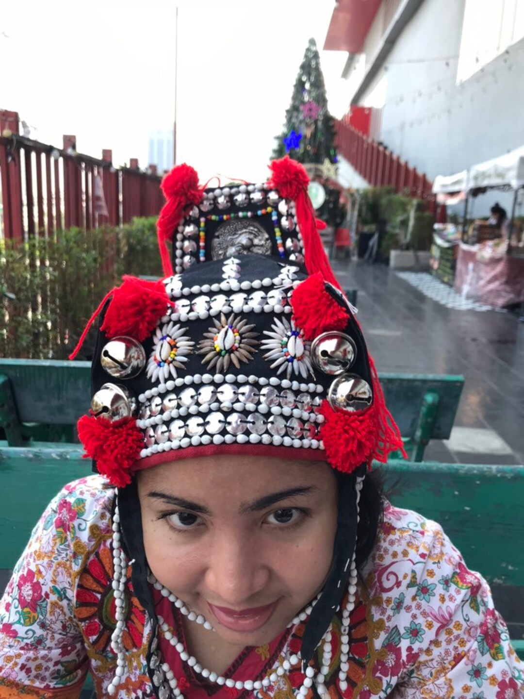Akha Hat , Bohemian Hat , Headdress Ceremonial, Vintage Thai Headdress ...