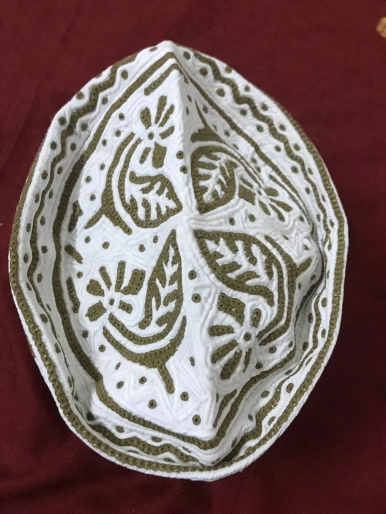 Omani Kufi Koofi Hat Topi Embroidery Handmade Cap Islamic Muslim Size ...