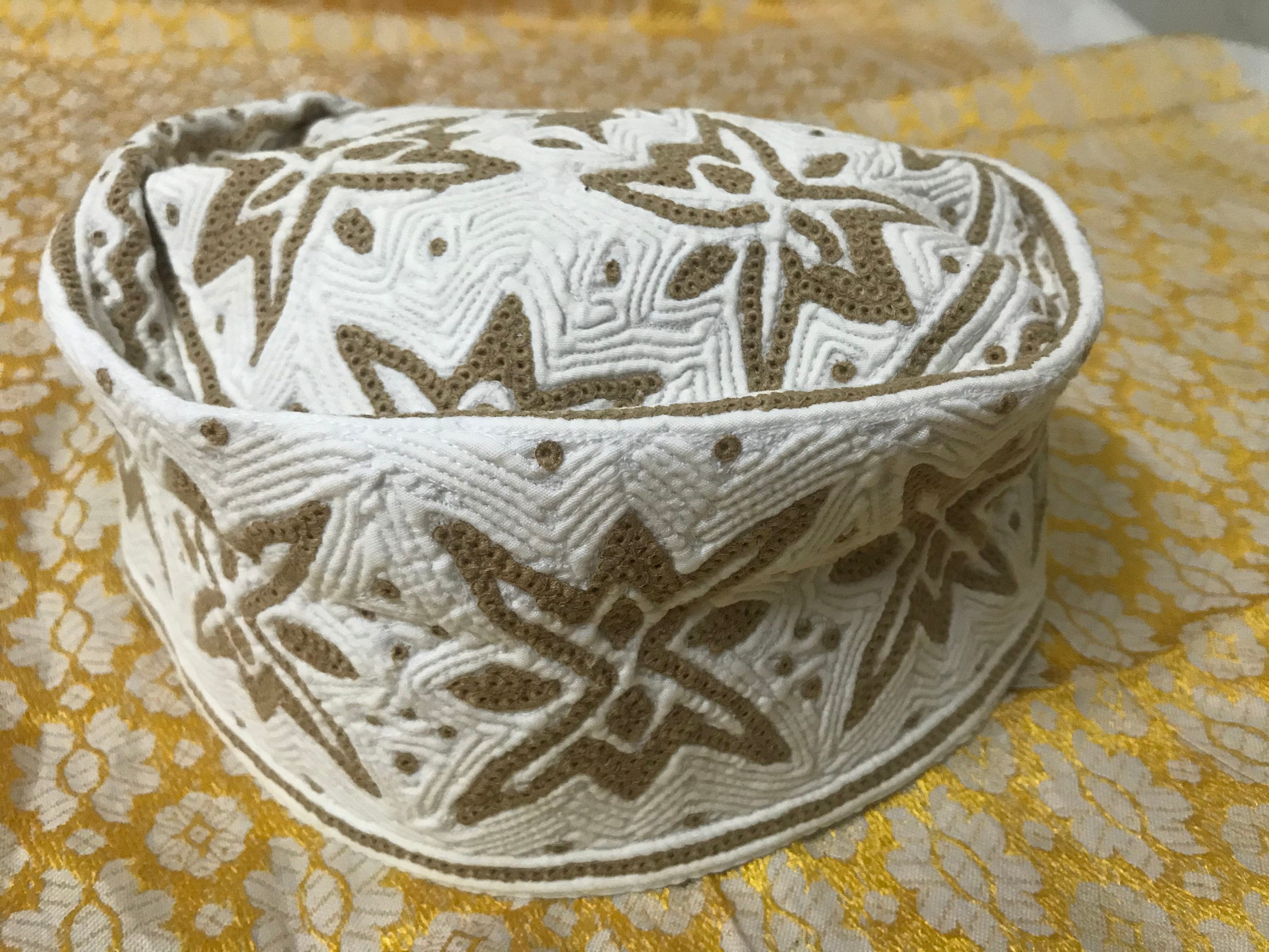 Omani Kufi Koofi Hat Topi Embroidery Handmade Cap Islamic Muslim Size ...