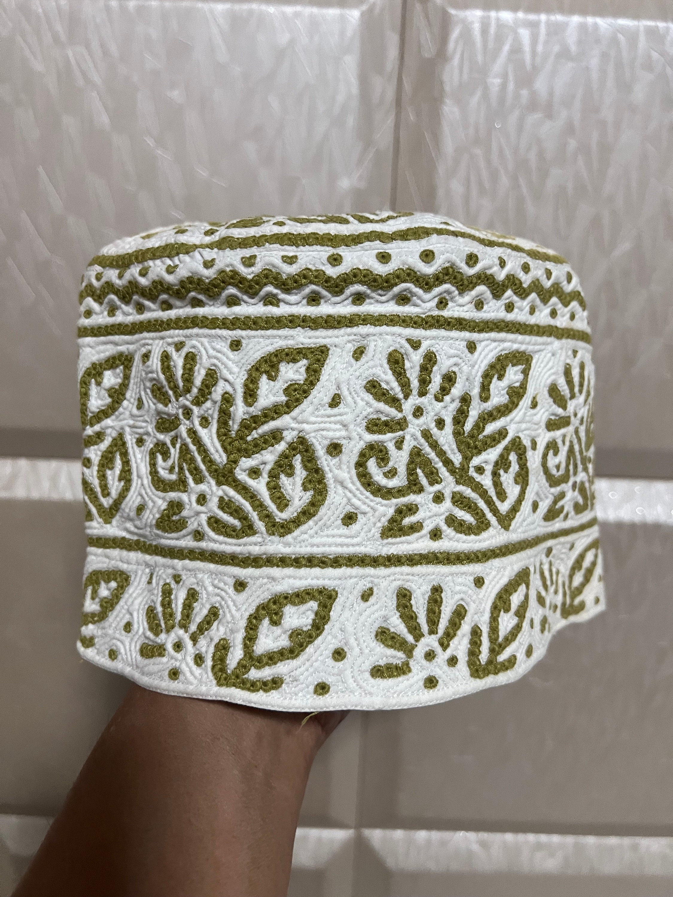 Omani Kufi Koofi Hat Topi Embroidery Handmade Cap Islamic Muslim Size ...
