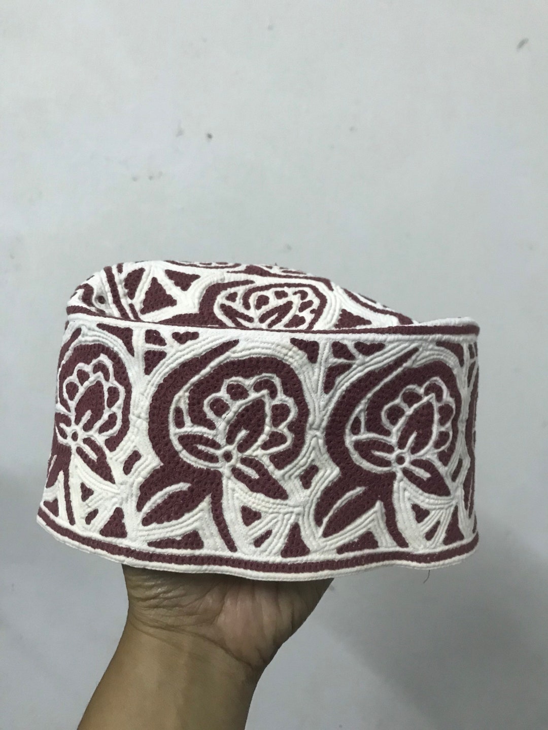 Omani Kufi Koofi Hat Topi Embroidery Handmade Cap Islamic Muslim Size ...