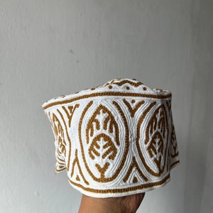 Omani Kufi Koofi Hat Topi Embroidery Handmade Cap Islamic Muslim Size ...