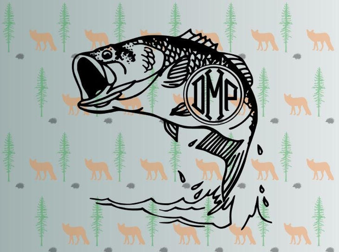 Bass Svg, Bass Monogram Frame Svg Files for Cricut, Silhouette Studio ...