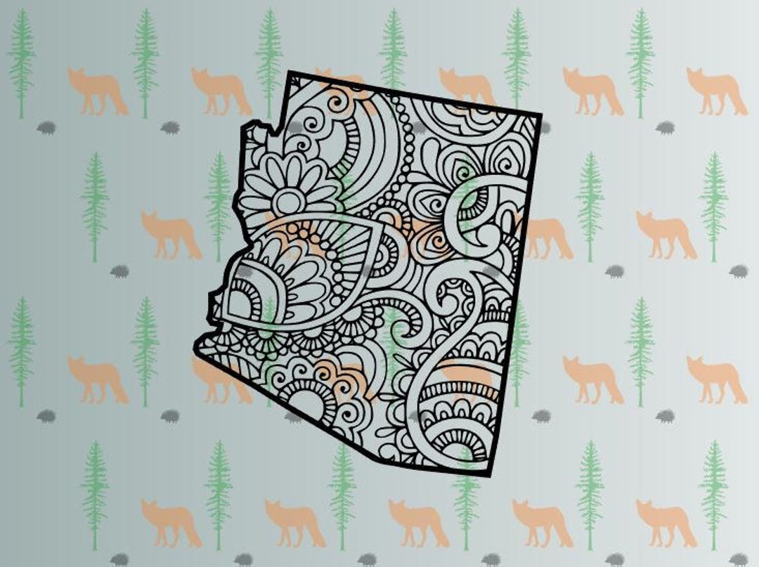 Arizona Doodle Svg, Az State Svg Files for Cricut, Silhouette Studio ...
