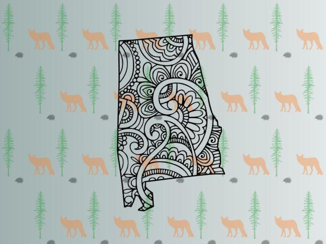 Alabama Doodle Svg,al State Svg Files for Cricut, Silhouette Studio ...