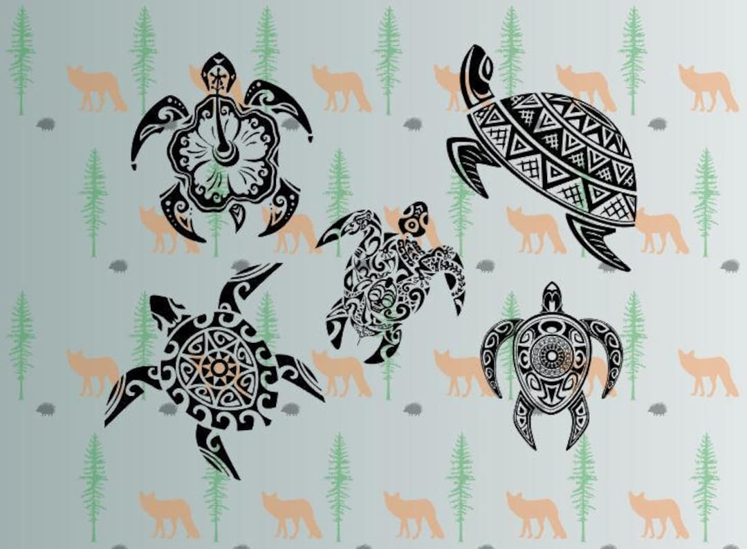 Turtle Svg, Tribal Turtles Svg Files for Cricut, Silhouette Studio ...