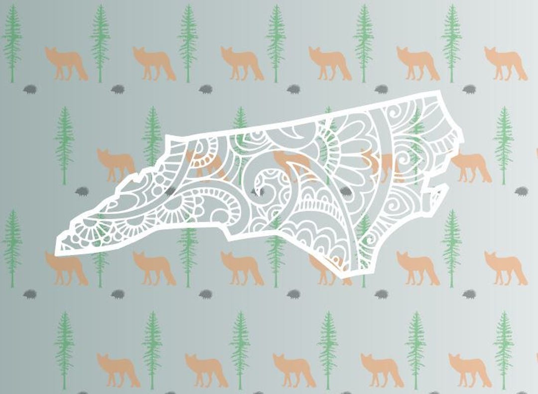 North Carolina Svg, Doodle State Svg Files for Cricut, Silhouette ...
