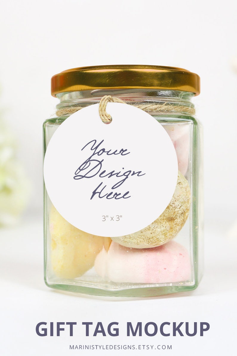 Round Gift Tag Mockup Circle Tag Mockup Wedding Gift Tag | Etsy