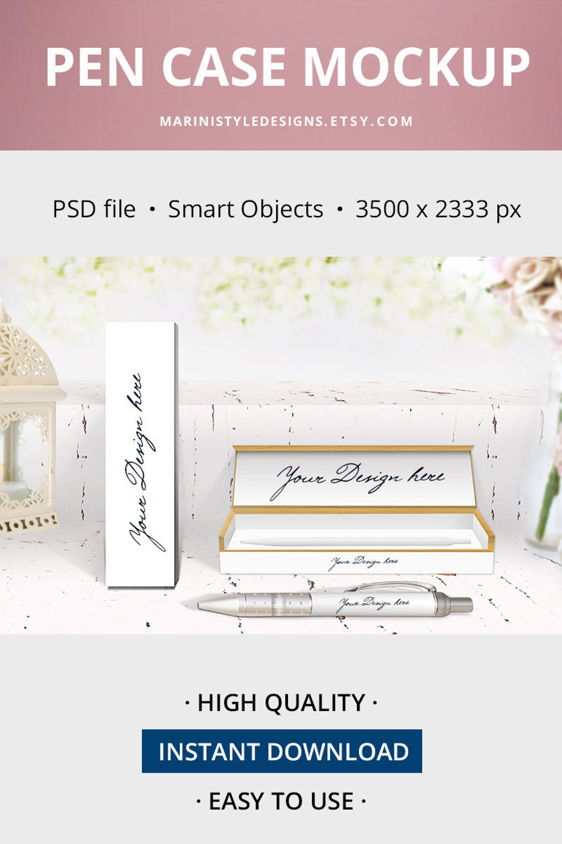 Pen Case Mockup Pen Box Mockup Personalized Pen Mockup | Etsy