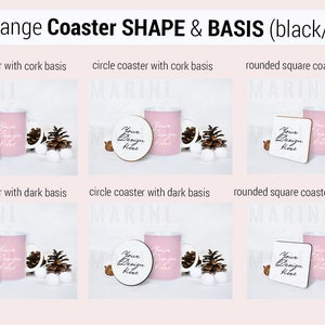 Mug & Coaster Mockup BUNDLE, Square and Round Coaster With Coffee Mug ...
