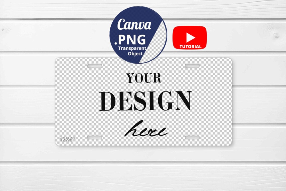 License Plate Mockup Canva PNG, Car Tag Mockup White Minimalist ...