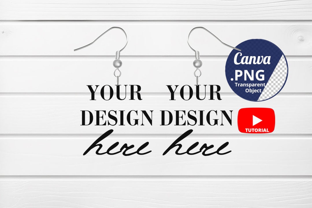 Empty Earring Hook Mockup PNG Canva, Fish Hook for Earrings Mockup ...
