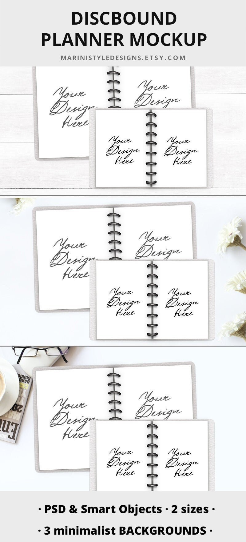 Disc-bound Planner Mockup, Discbound Notebook Mockup, Planner Pages ...