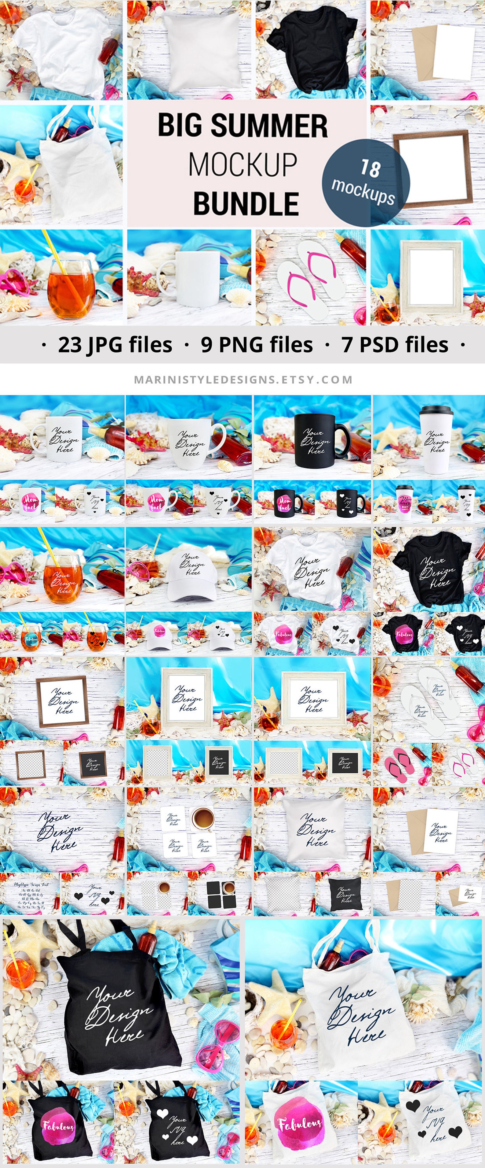 Summer Beach Mockup Bundle Beach Mug Mockup Summer T-shirt - Etsy