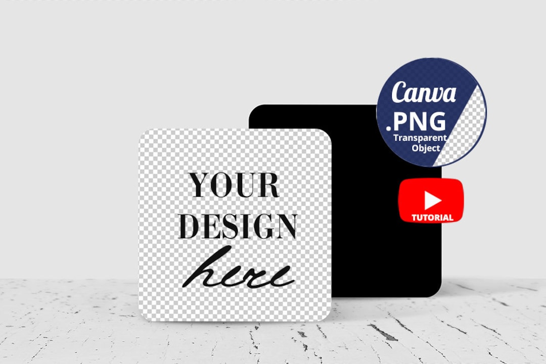 Magnet Mockup Front and Back Canva PNG Mockup, Square Magnet Mockup ...