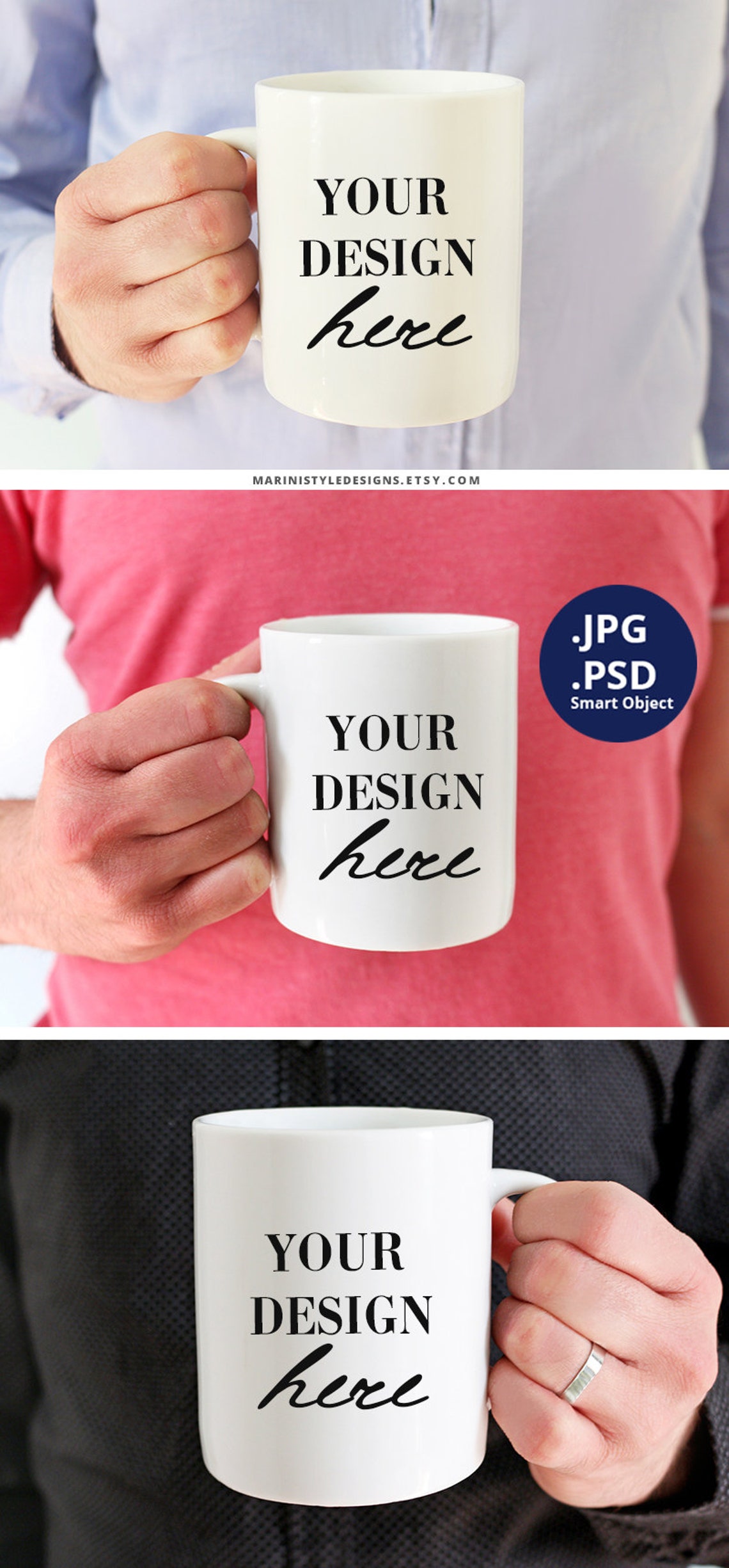 Mug Mockups With Man, Man Holding Mug Mockup Stock Photo BUNDLE, Male ...