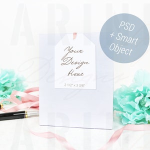 Welcome Tag Mockup, Welcome Bag Tag Mockup With Smart Object, Wedding ...