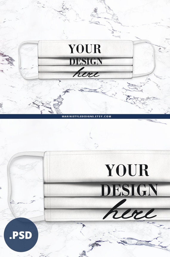 Accordion Face Mask Mockup PSD Mask Mockup Cotton Face Mask | Etsy