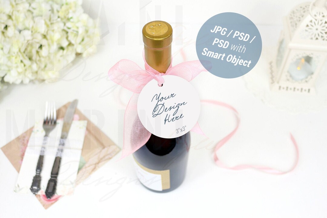 Circle Gift Tag Mockup, Round Gift Tag Mockup, Sticker Mockup, Label ...