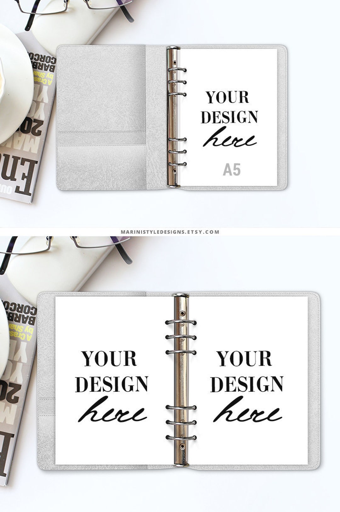 A5 Planner Mockup, Disc-bound Planner Mockup, Planner Inserts Mockup ...