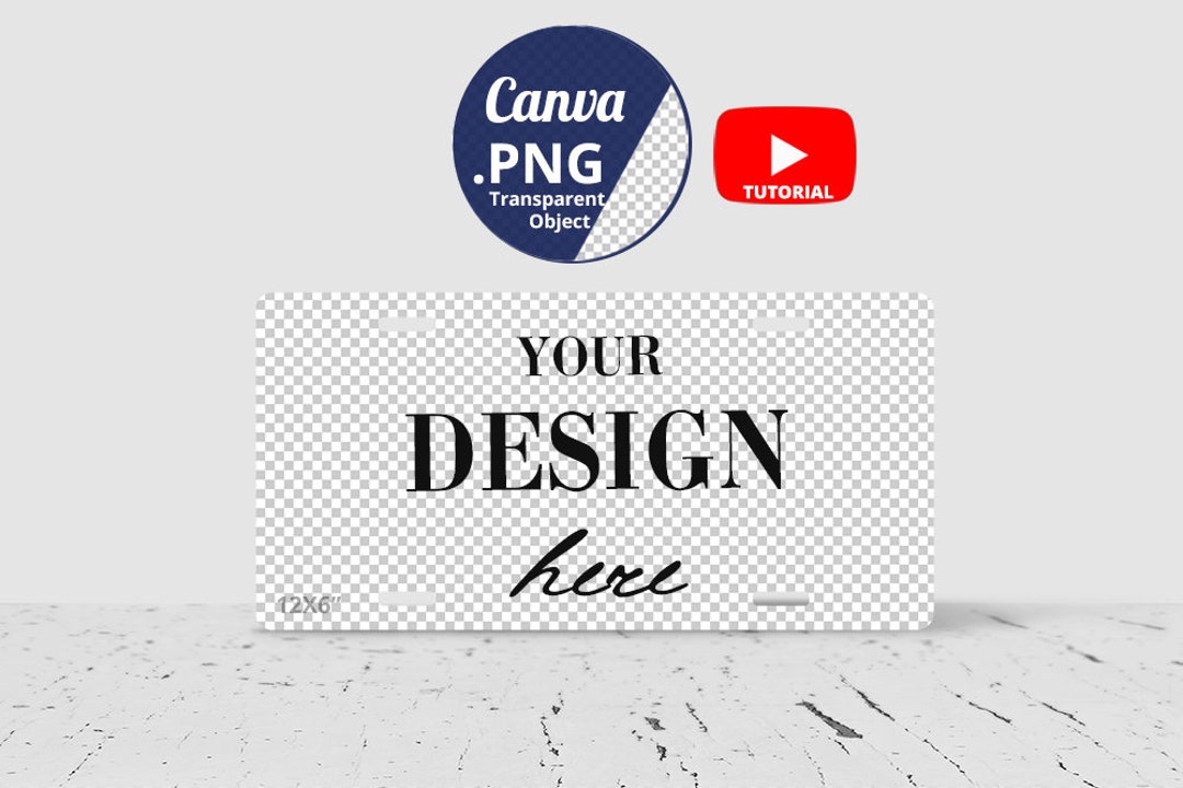License Plate Mockup Canva PNG, Car Tag Mockup White Minimalist ...
