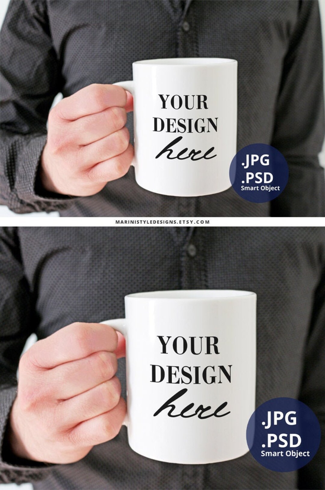 Mug Mockup With Man PSD, Man Holding Coffee Mug Mockup, White Mug ...