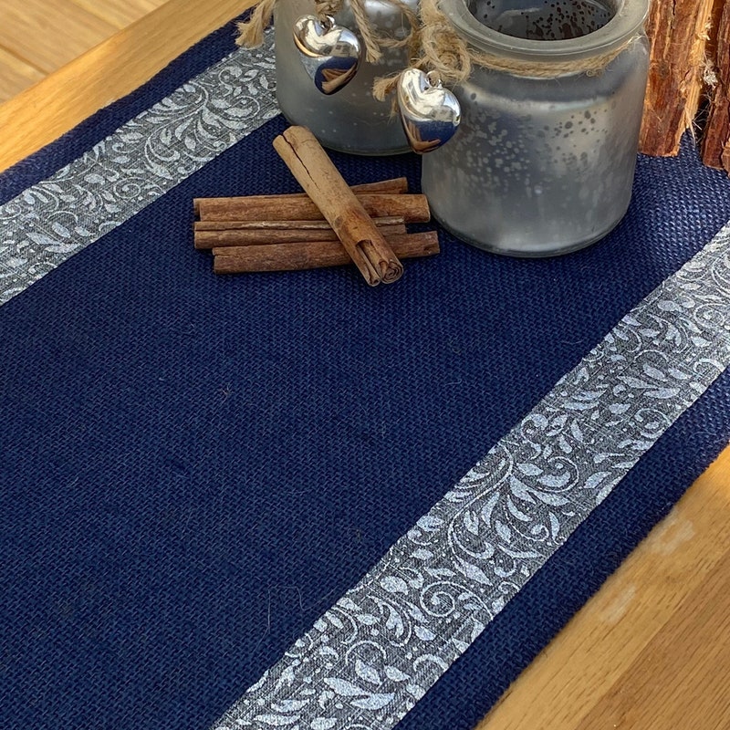 Navy Table Runner - Etsy