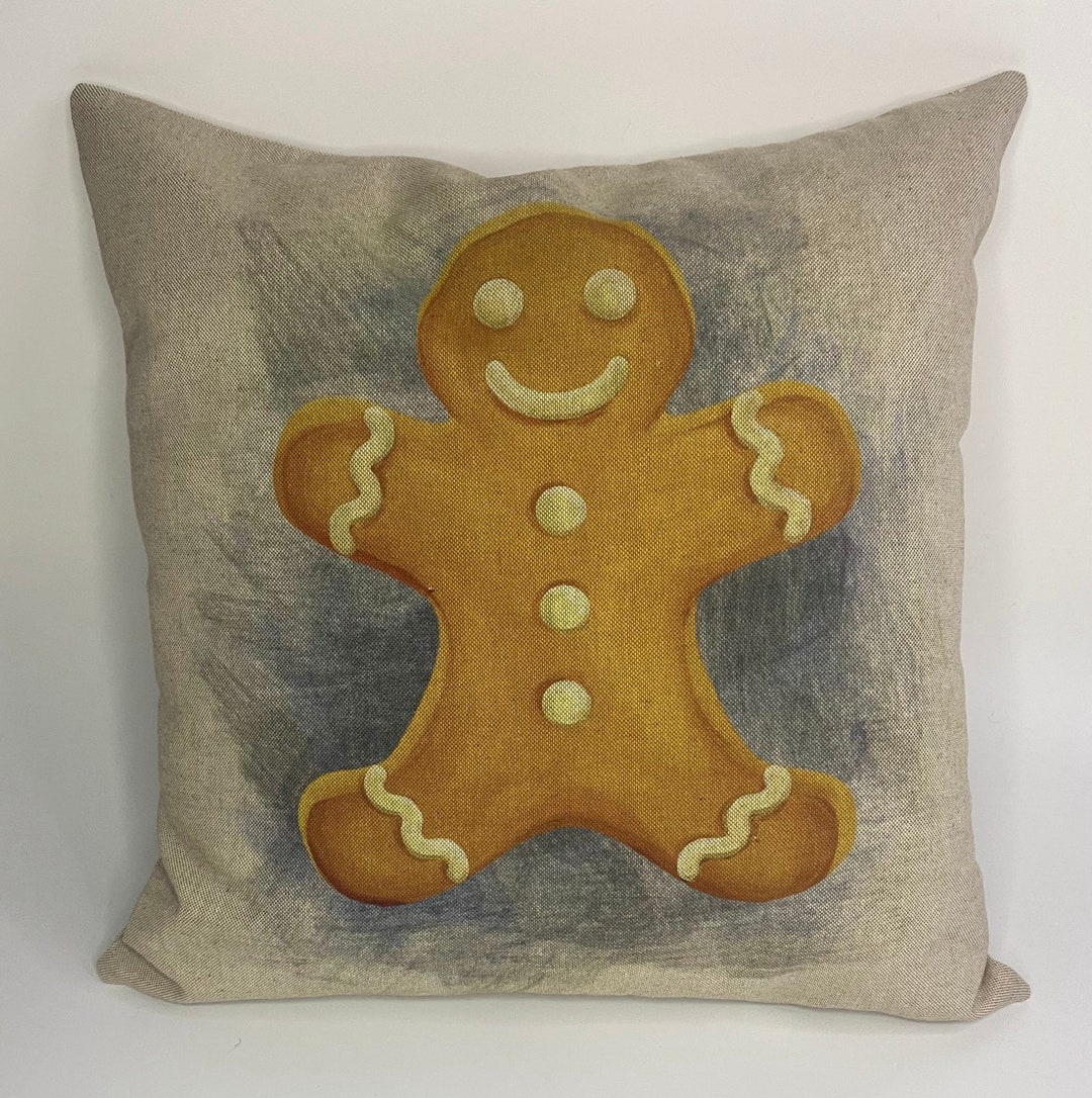 Gingerbread Man Christmas Cushions, With or Without Pad 16 X 16 Square ...