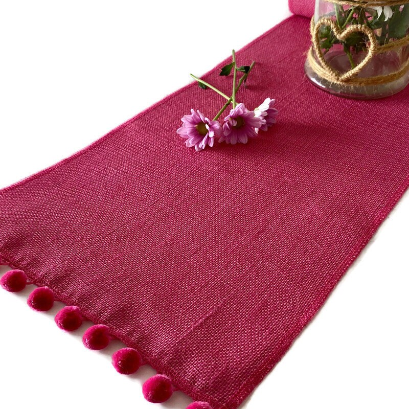 Pink Table Runner - Etsy