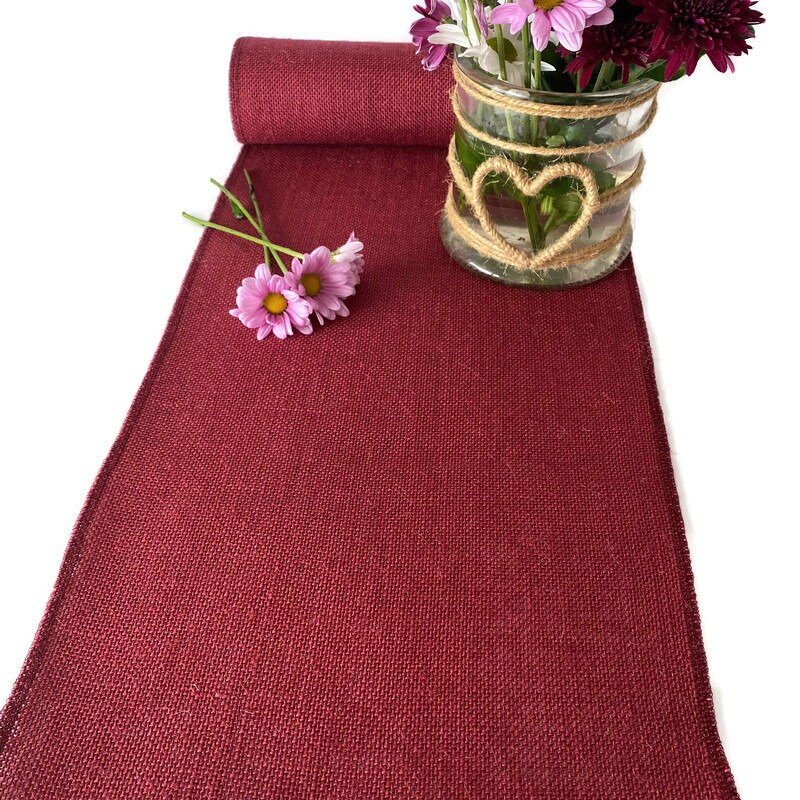 Burgundy Table Runner - Etsy