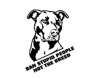 Pit Bull Head Vinyl Window Decal. - Etsy