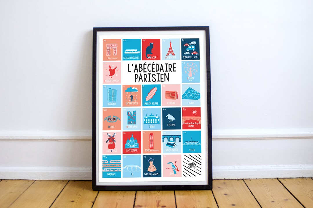 Paris Alphabet Poster / Marillon the Beef / Poster / - Etsy