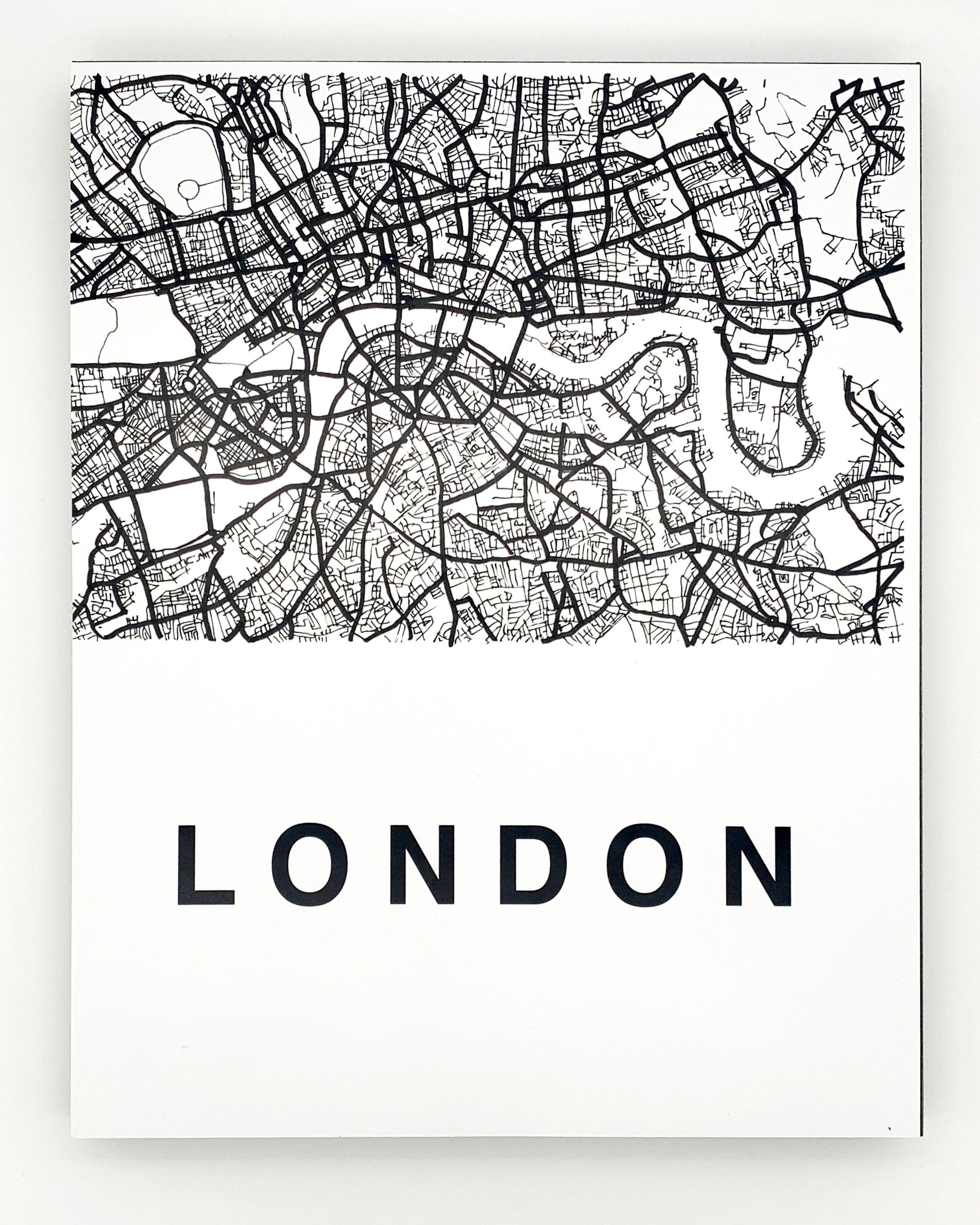 London Map - Block - Etsy