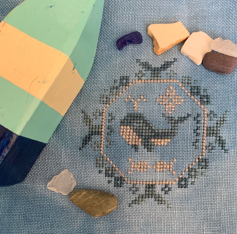 Quirky Quaker Whale PDF Pattern Cross Stitch Darling & - Etsy