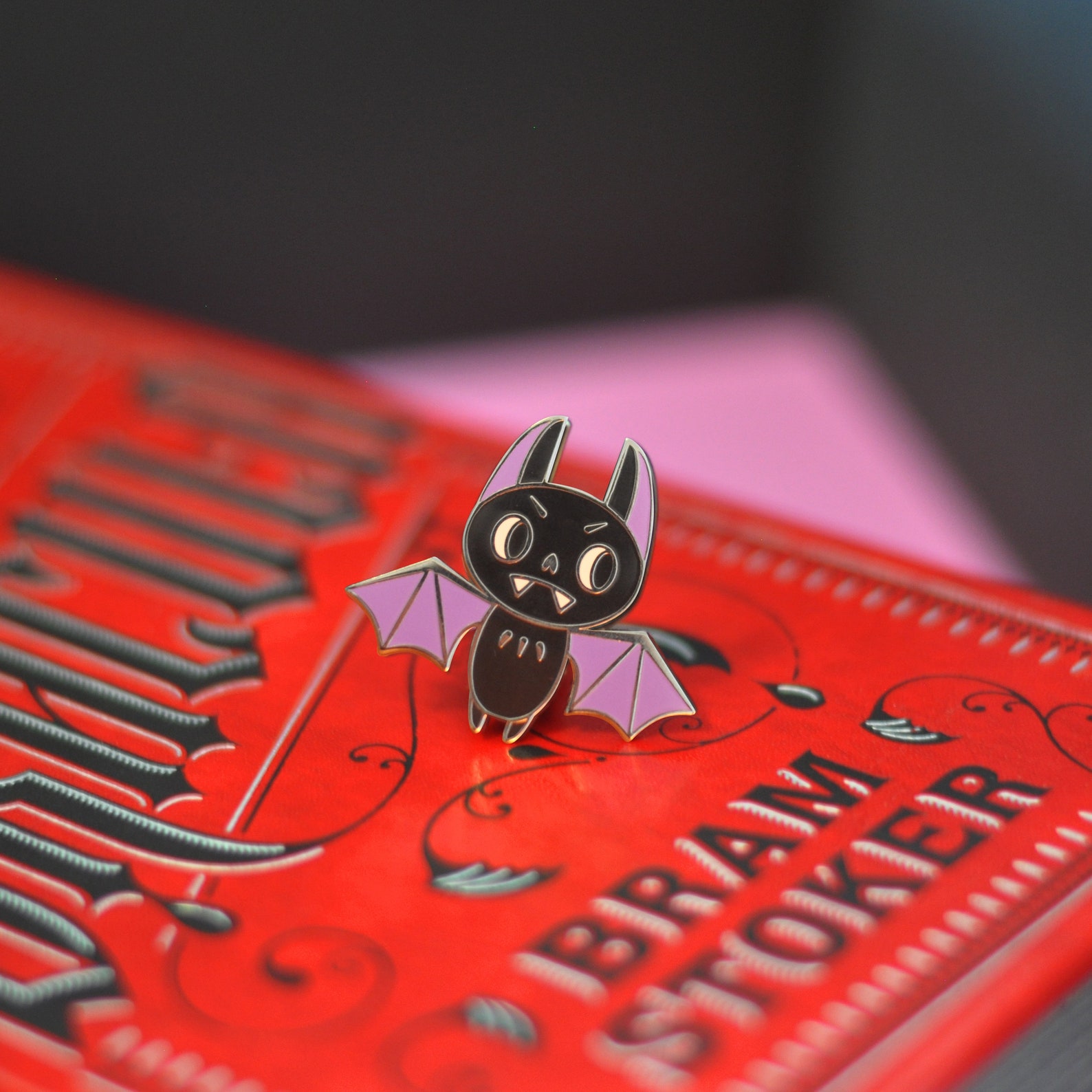 Folk Art Inspired Bat Enamel Pin - Etsy