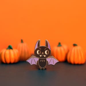 Folk Art Inspired Bat Enamel Pin - Etsy