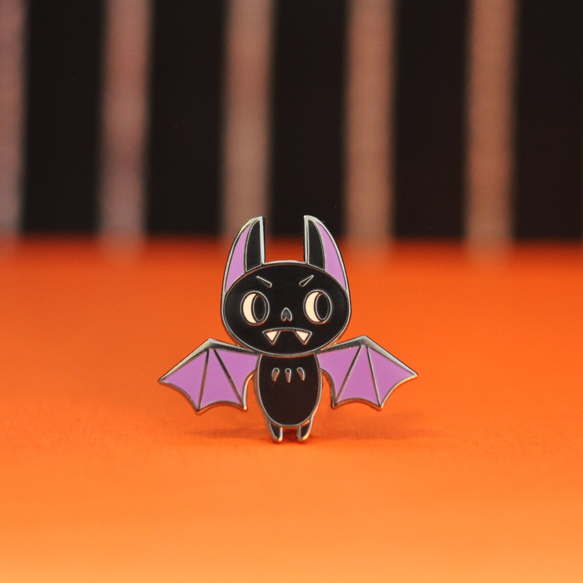 Folk Art Inspired Bat Enamel Pin - Etsy