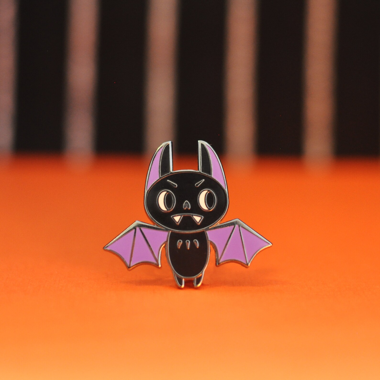 Folk Art Inspired Bat Enamel Pin - Etsy