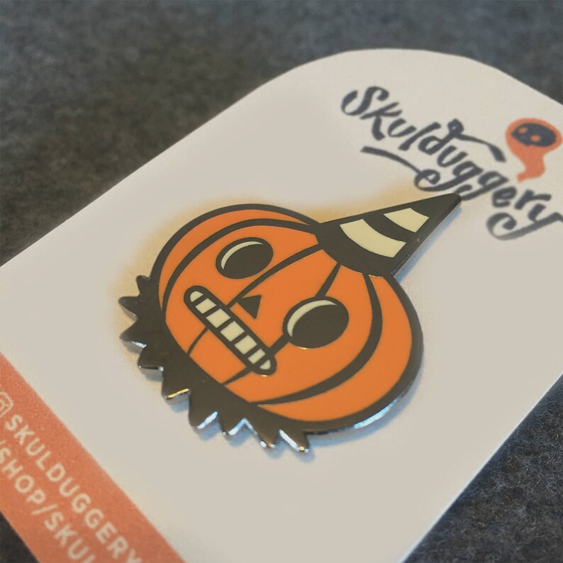 Folk Art Inspired Pumpkin Enamel Pin Etsy
