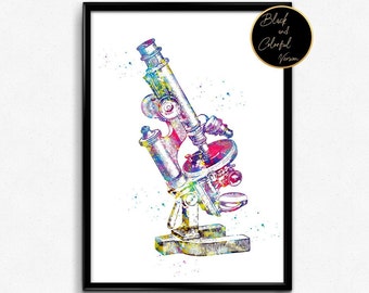 Watercolor microscope | Etsy