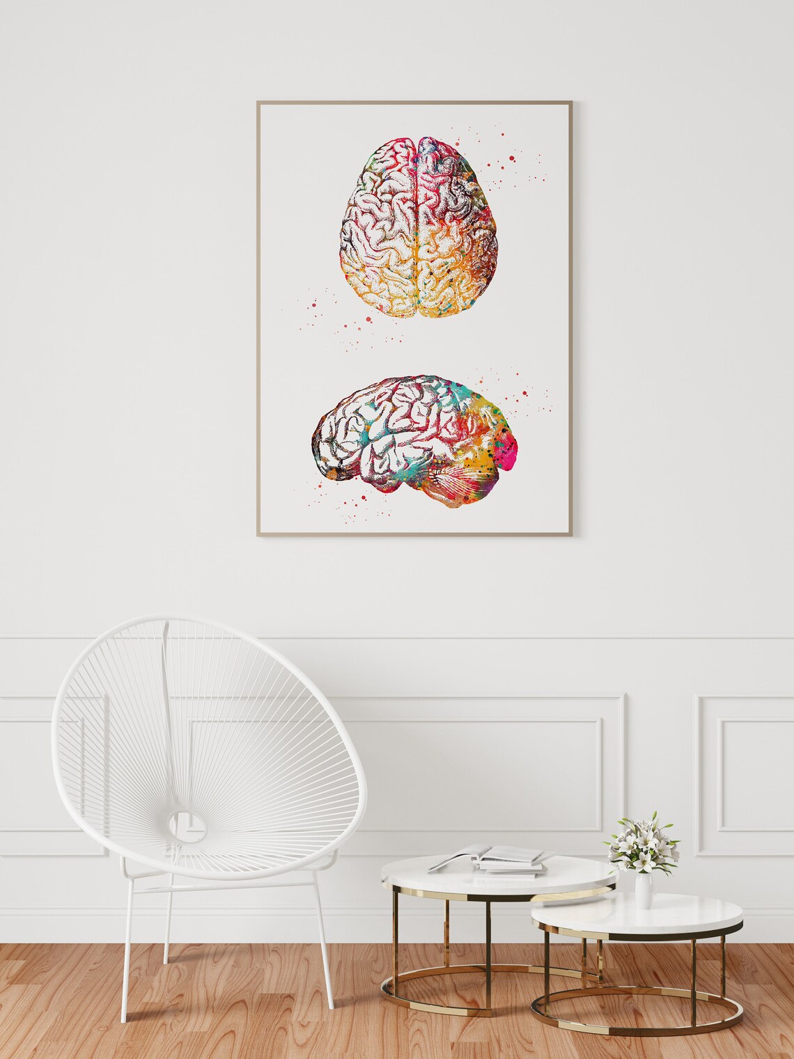 Human Brain Anatomy Poster Medical Science Watercolor Digital - Etsy