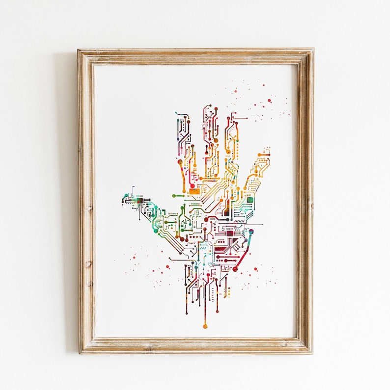 Circuit Hand Computer Science Art Electronic Hand Poster | Etsy