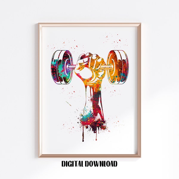 Dumbbell Workout Poster - Etsy