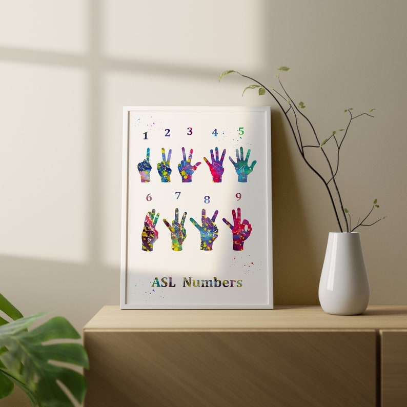 ASL Sign Language Number Alphabet American Sign Language - Etsy